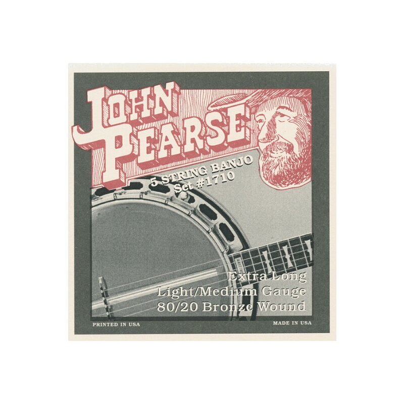 John Pearse 1710LM Banjo Set 5-String Loop End, 8,40